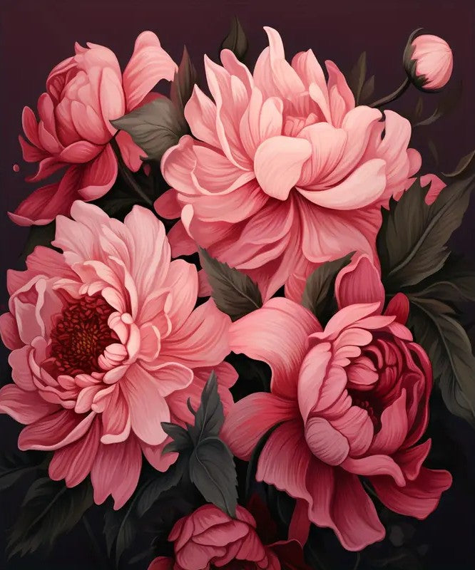 PBN Pink flowers – CG Diamond Dot